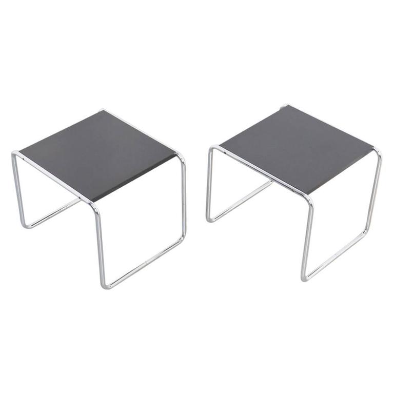 Pair of Laccio Side Tables by Marcel Breuer for Gavina at 1stDibs