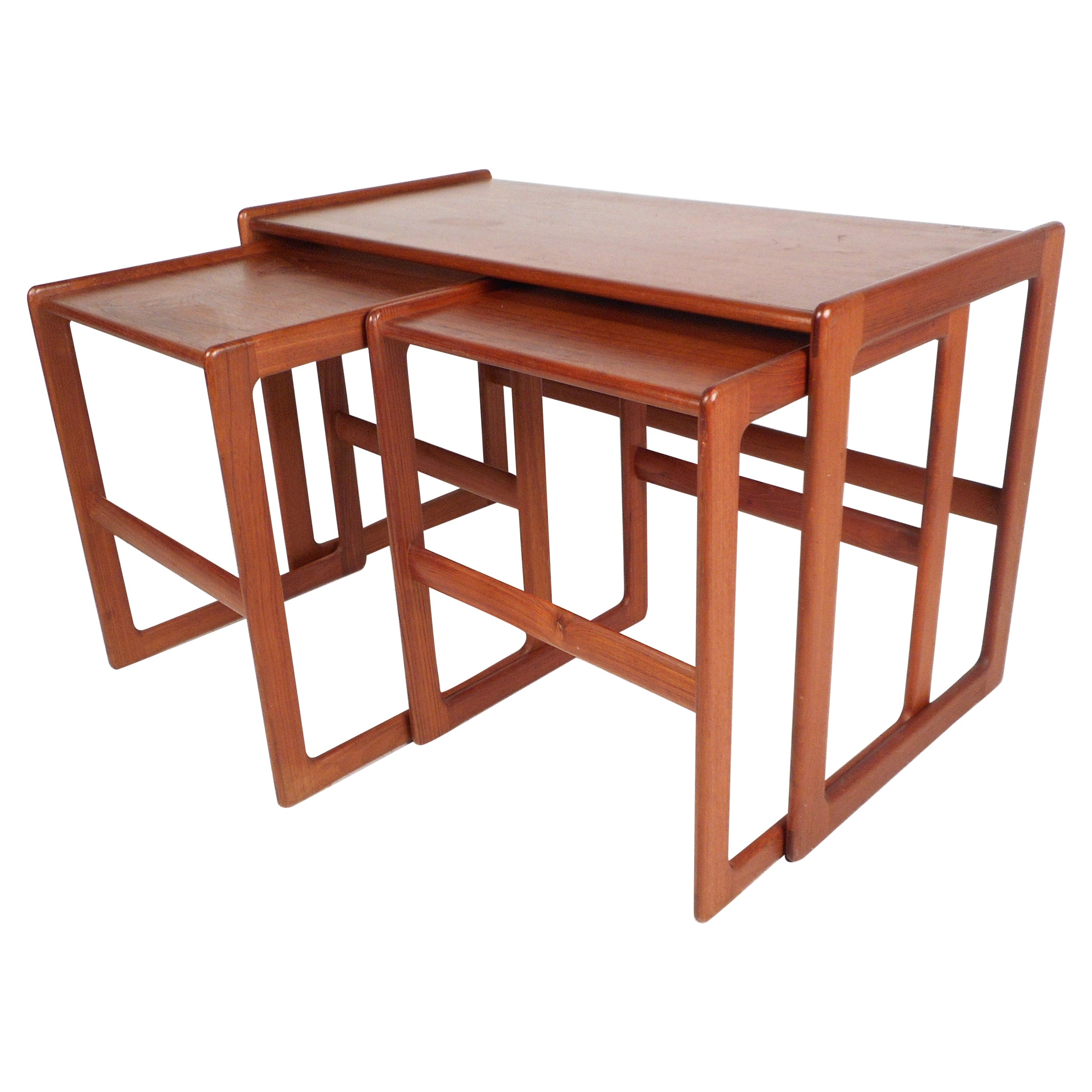 Large Danish Mid-Century Modern Walnut Nesting Tables For Sale at 1stDibs