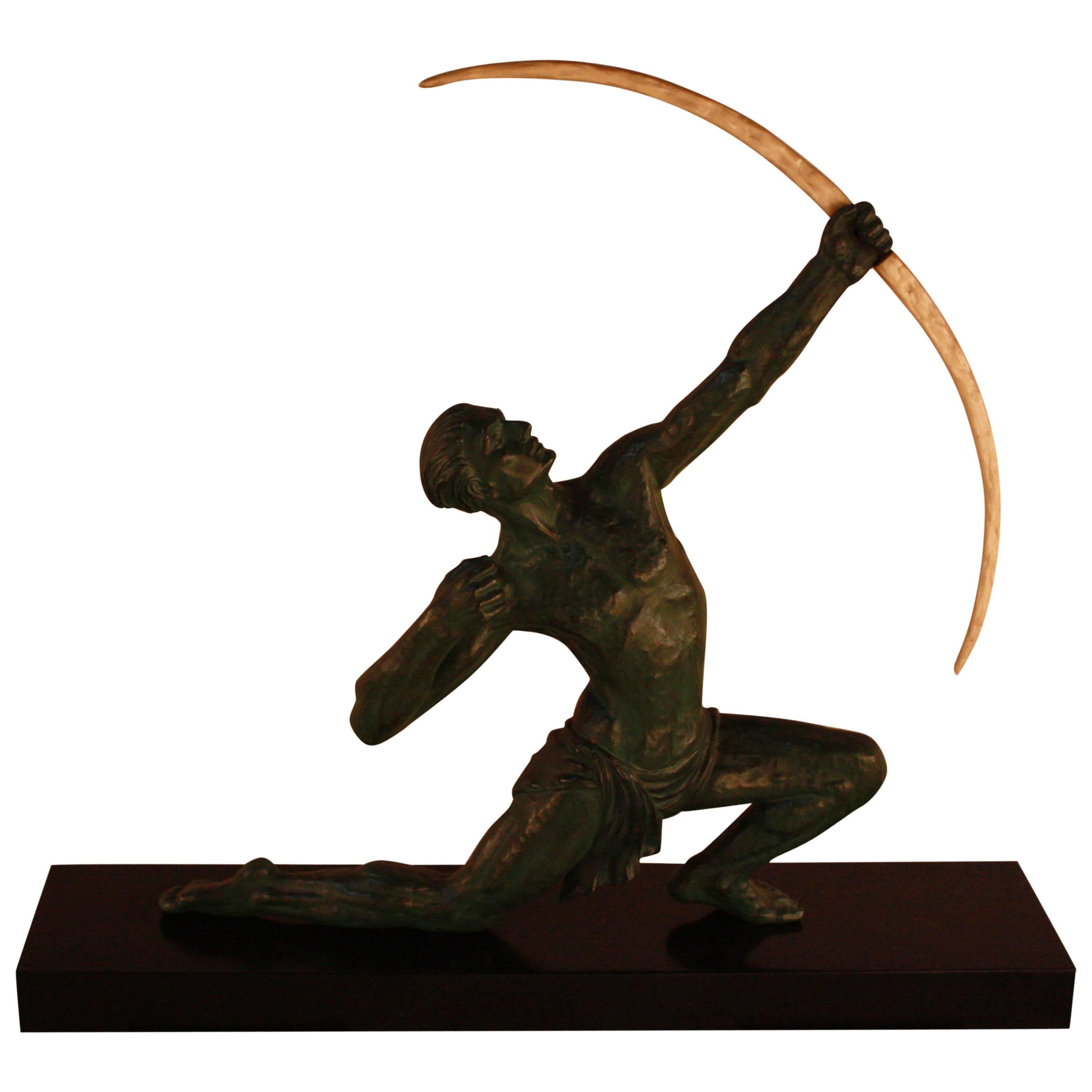 French Art Deco Archer Sculpture by Carlier at 1stDibs | archers metal ...