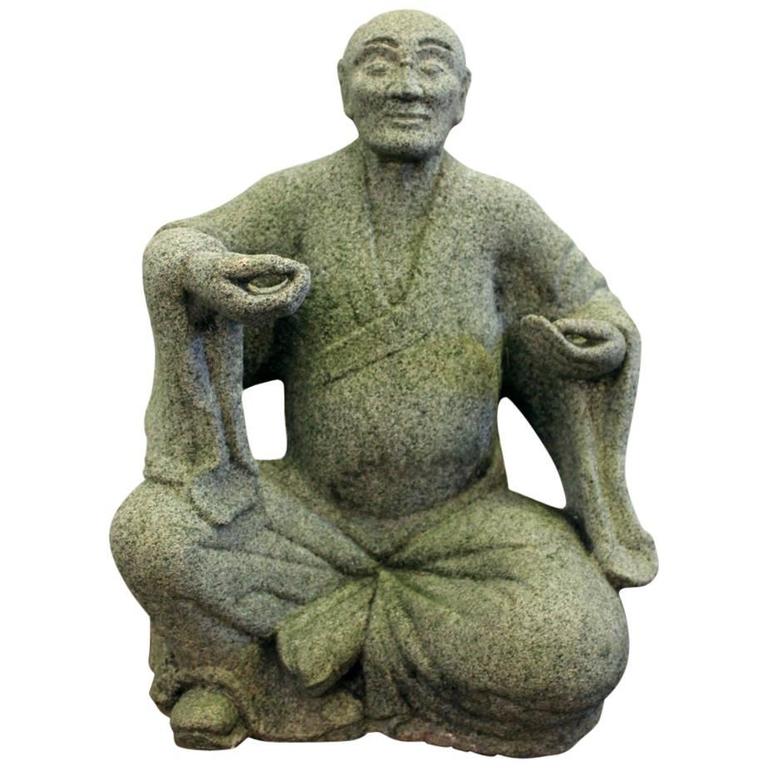 Late 18th-Early 19th Century Grey Stone Monk Sculpture at 1stDibs