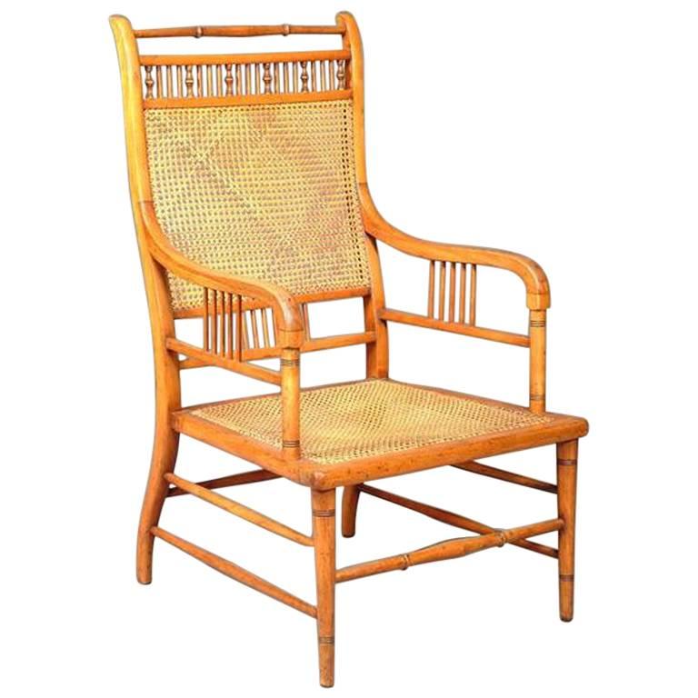 E W Godwin. by William Watt. An Anglo-Japanese Beech and Caned Armchair ...