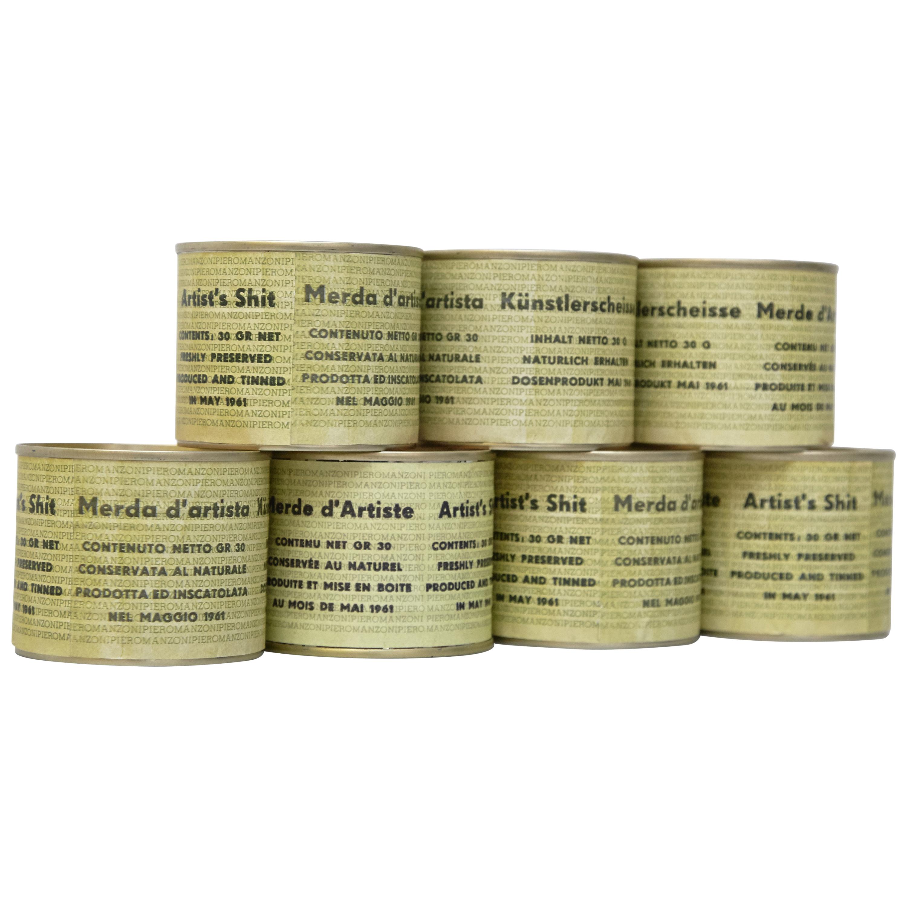Set of Seven Cans of Artist's Shit by Piero Manzoni For Sale at 1stDibs ...