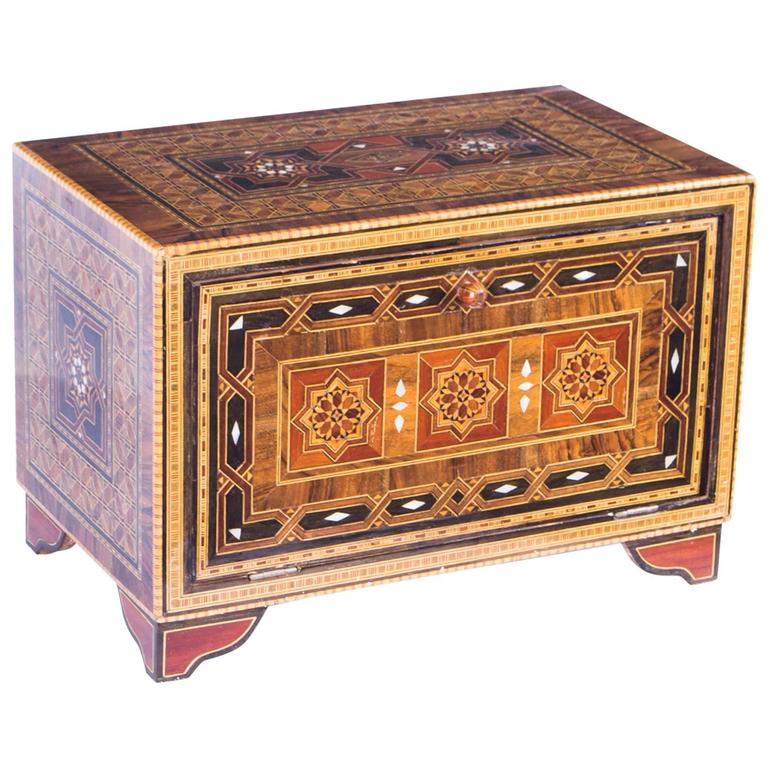 Antique Inlaid Damascus Islamic Table Cabinet at 1stDibs