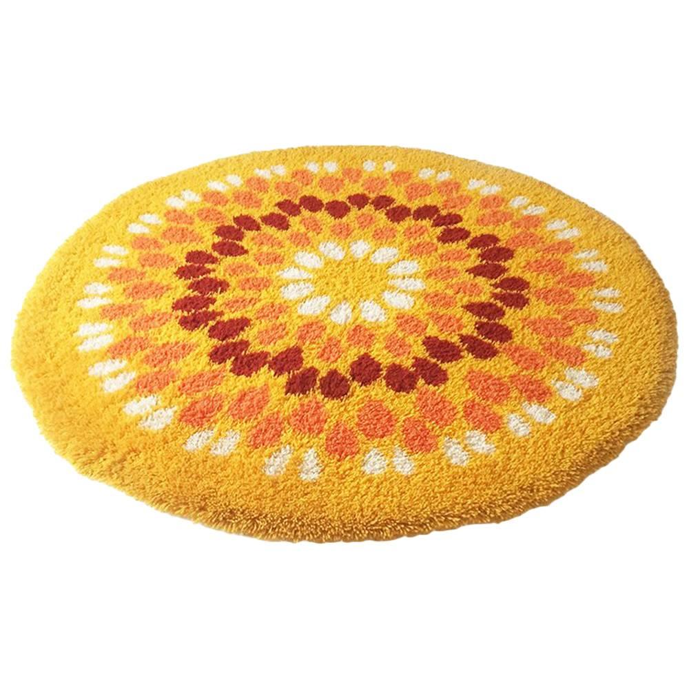 Vintage Pop Art Rug Flower Power, 1970s Modernist Mid-Century at 1stDibs