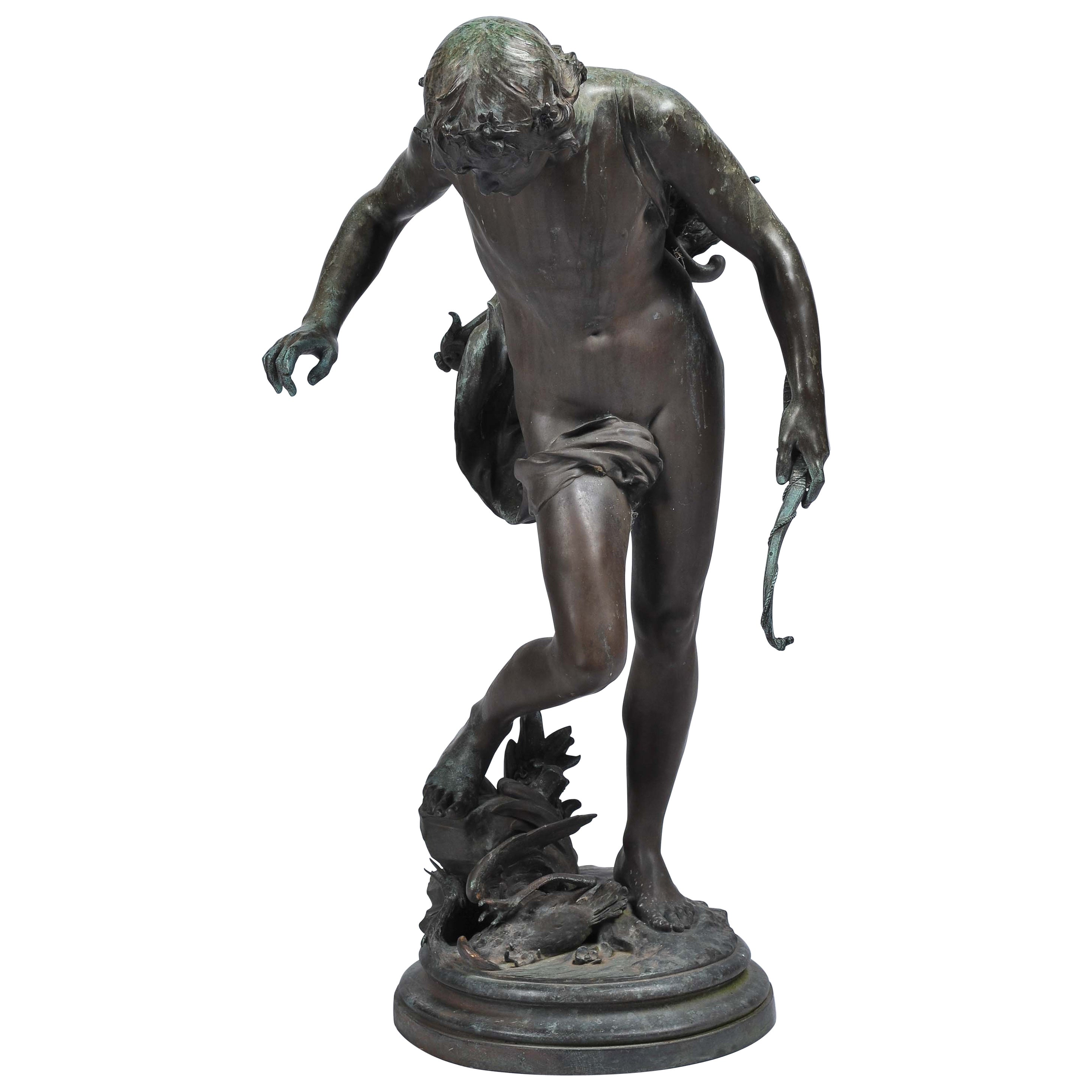 French Bronze Sculpture "The Dying Gaul" after the Antique Signed F ...
