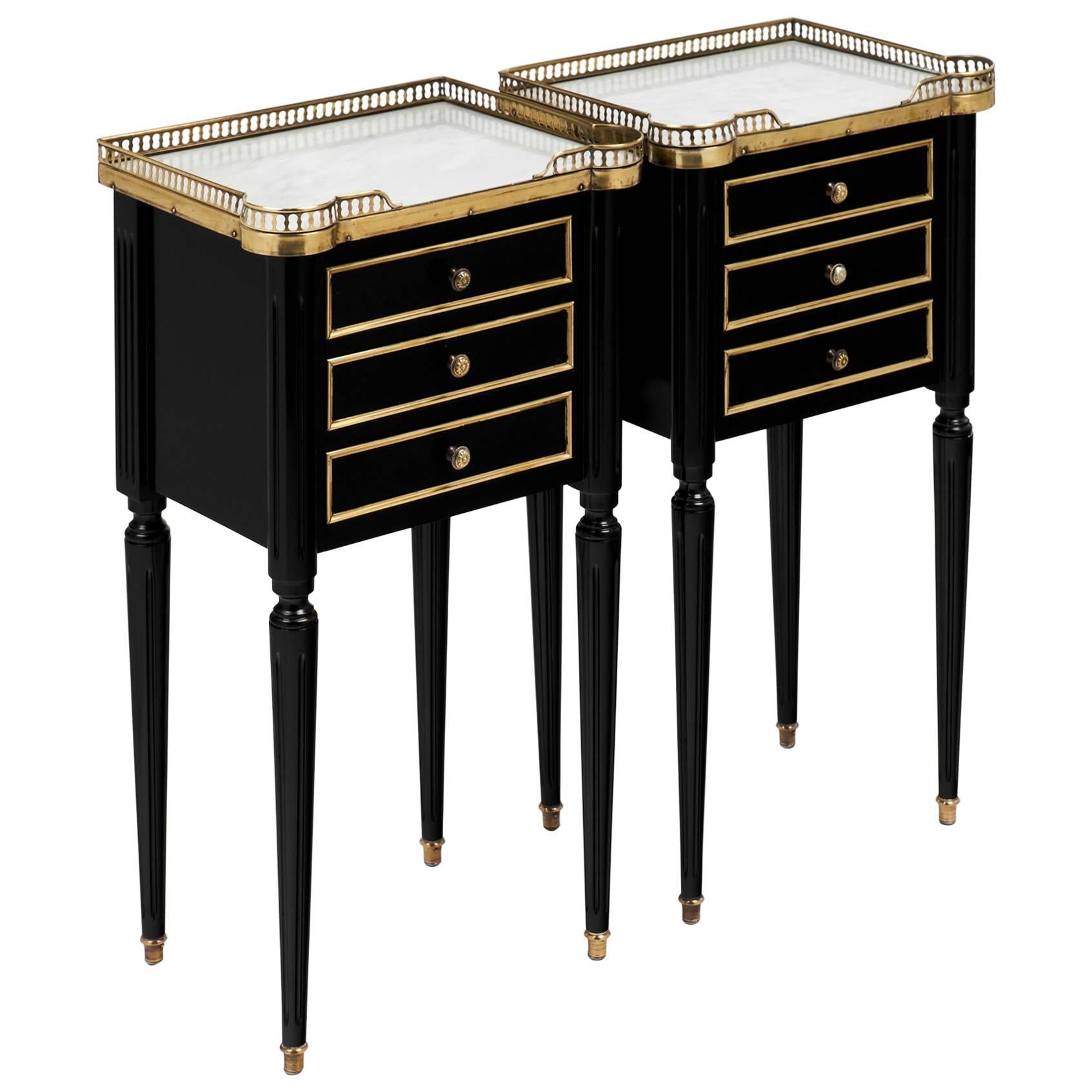 French Pair of Louis XVI Style Side Tables at 1stDibs