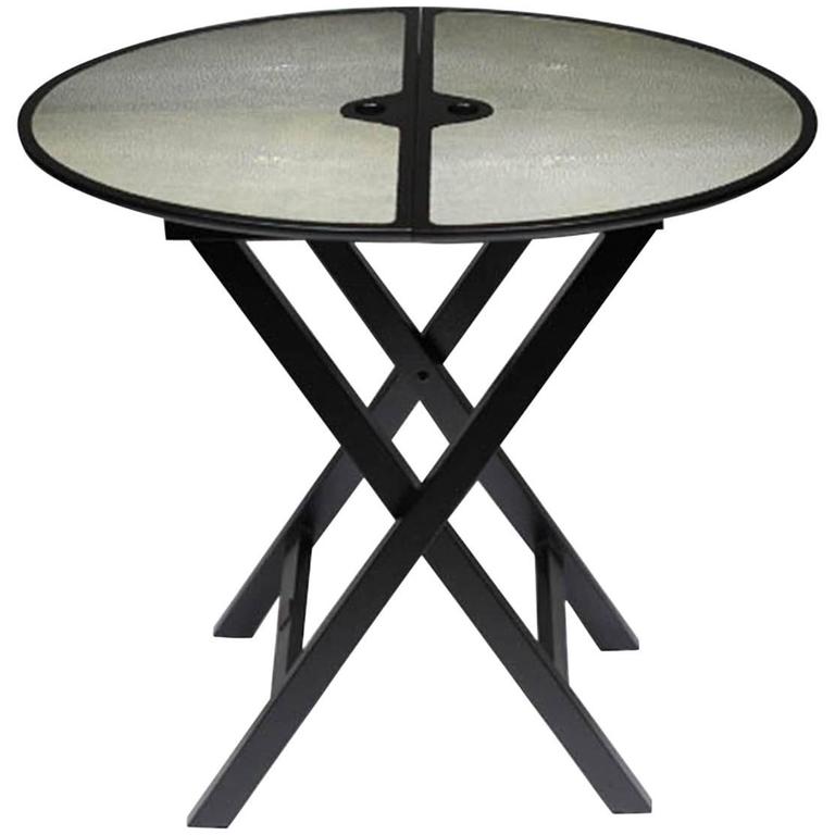 Promemoria "Battista" Folding Side Table in Shagreen at 1stDibs