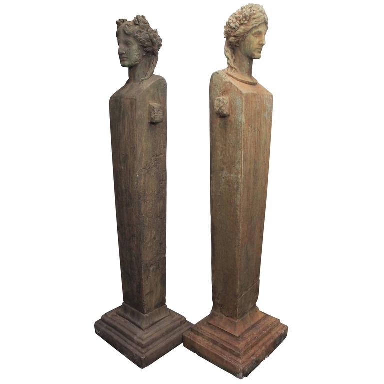 Set of Four Female Carved Stone Figures at 1stDibs