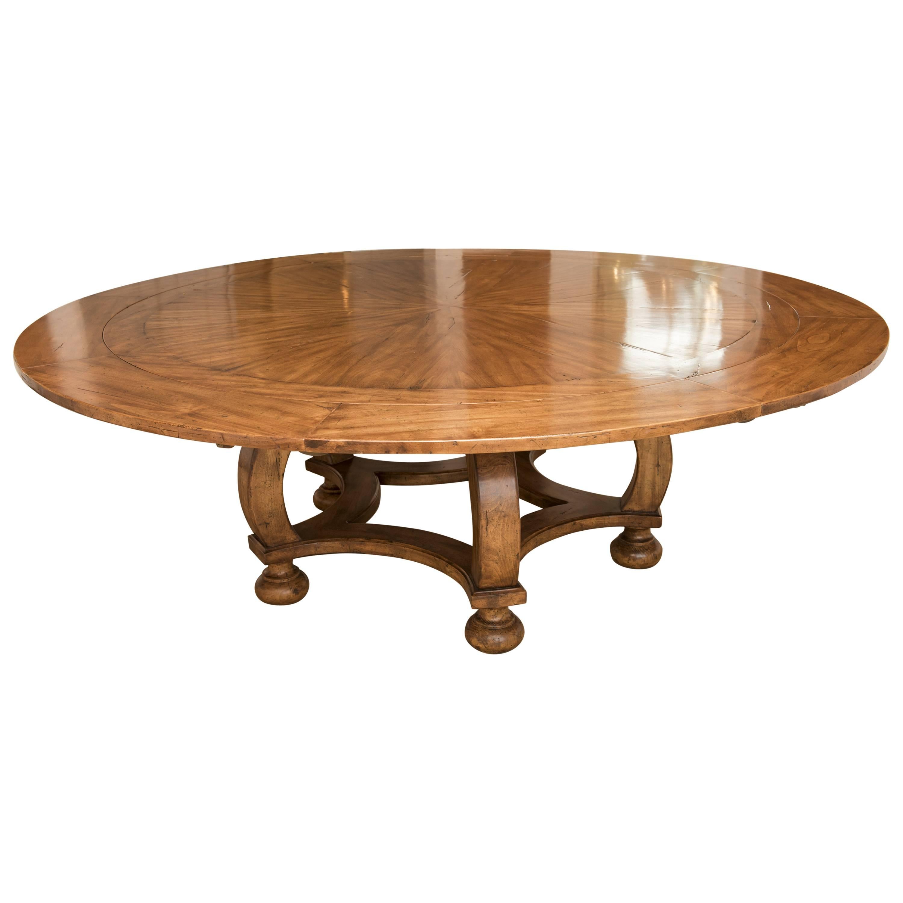 Walnut Round Dining Table at 1stDibs