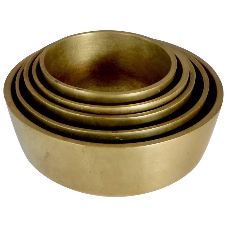 Stacking Bronze Graduated Sized Bowls by Italian Designer Esa ...