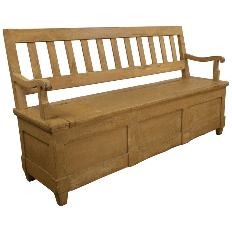 Antique Painted Mixed Wood Settle For Sale at 1stDibs | wooden settles ...