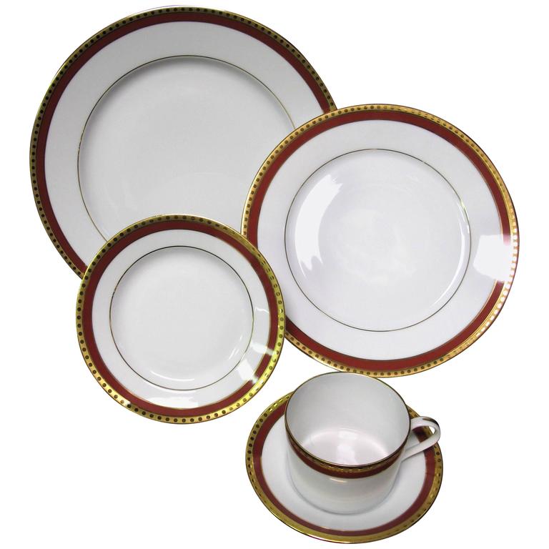 Tiffany and Co. Rust Band Dinner Set of five Pieces For Sale at 1stDibs
