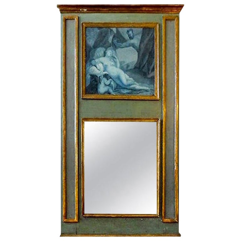 19th Century French Louis XVI Style Grisaille Trumeau For Sale at 1stDibs