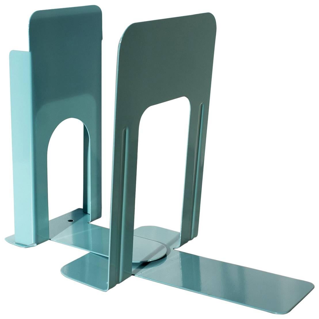 Vintage Steel Book Ends in Tiffany Blue at 1stDibs