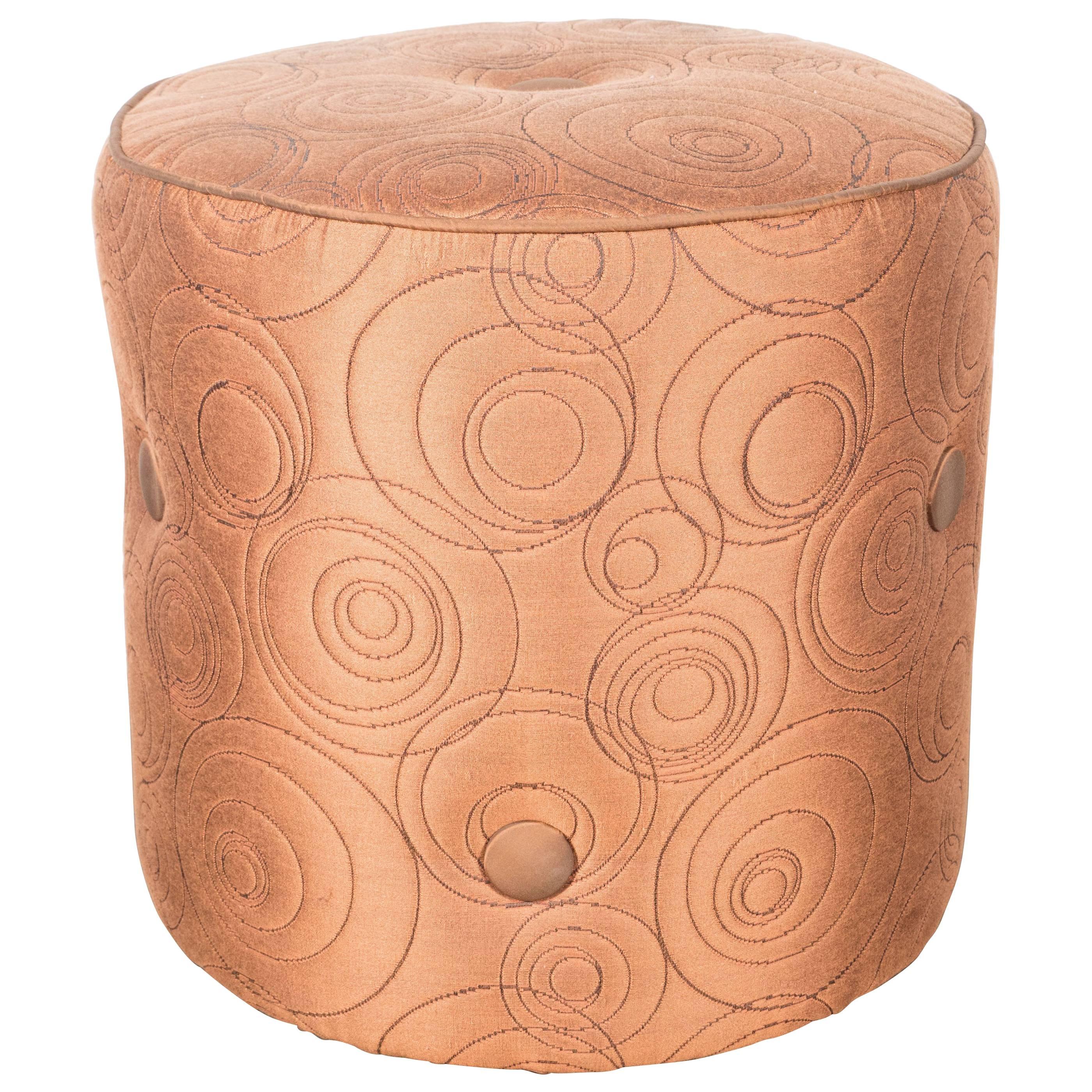 Modernist Cylindrical Foot Rest in Metallic Bronze Upholstery and ...