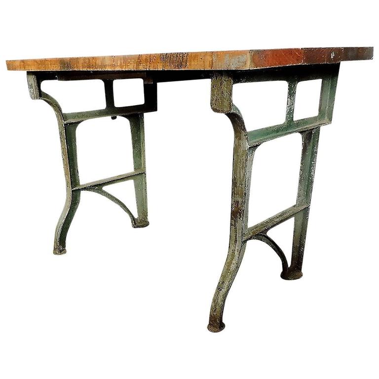 Antique Industrial Work Table at 1stDibs