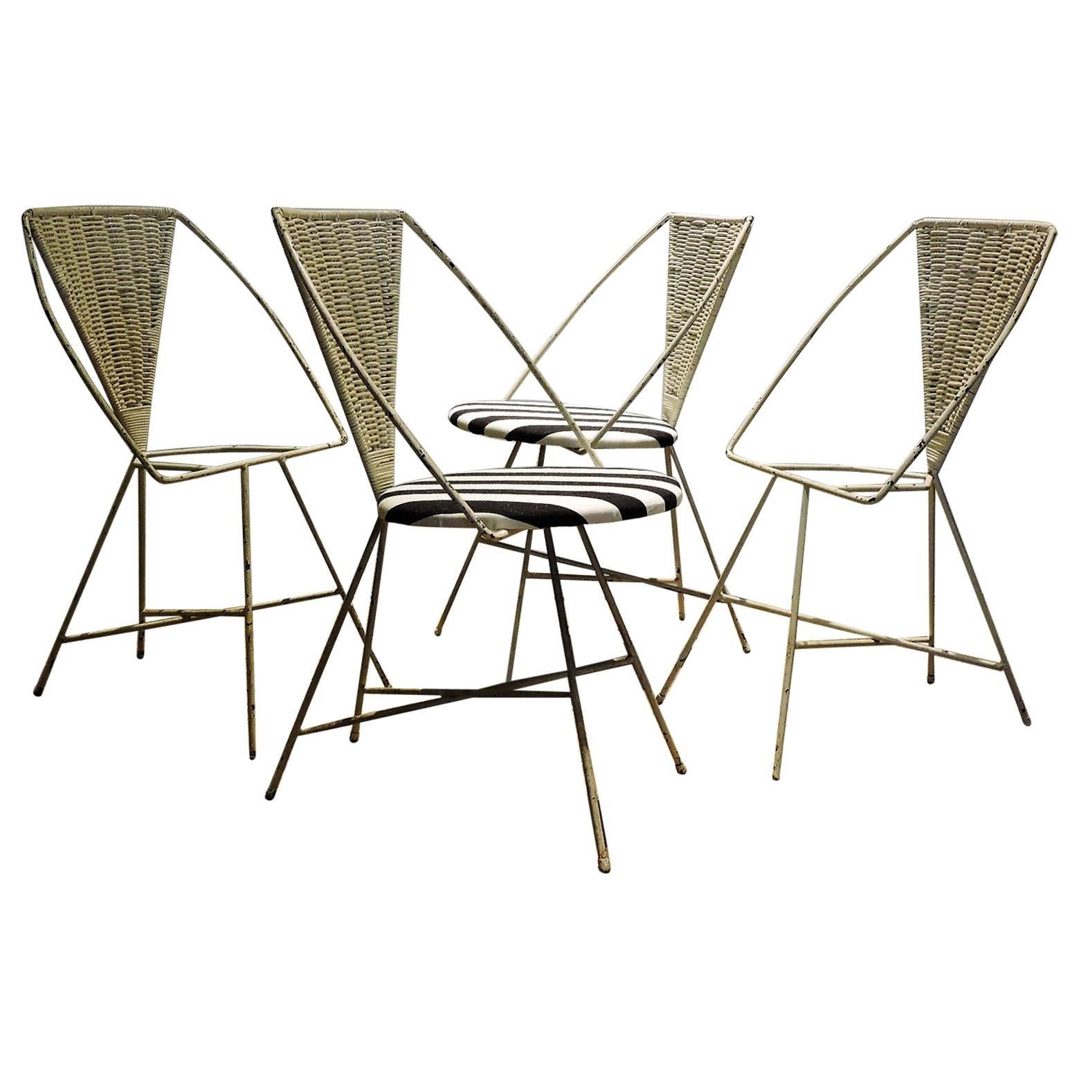 Iron and Wicker Chairs Arthur Umanoff at 1stDibs