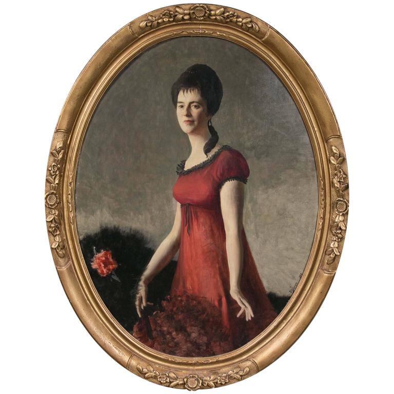 Oil on Canvas Large Portrait For Sale at 1stDibs