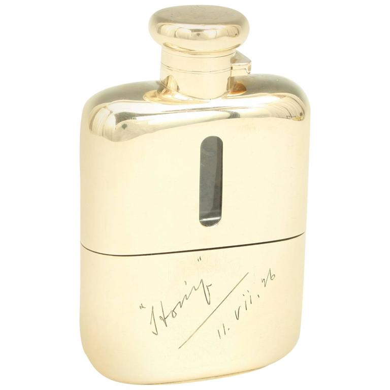 Gold Hip Flask at 1stDibs