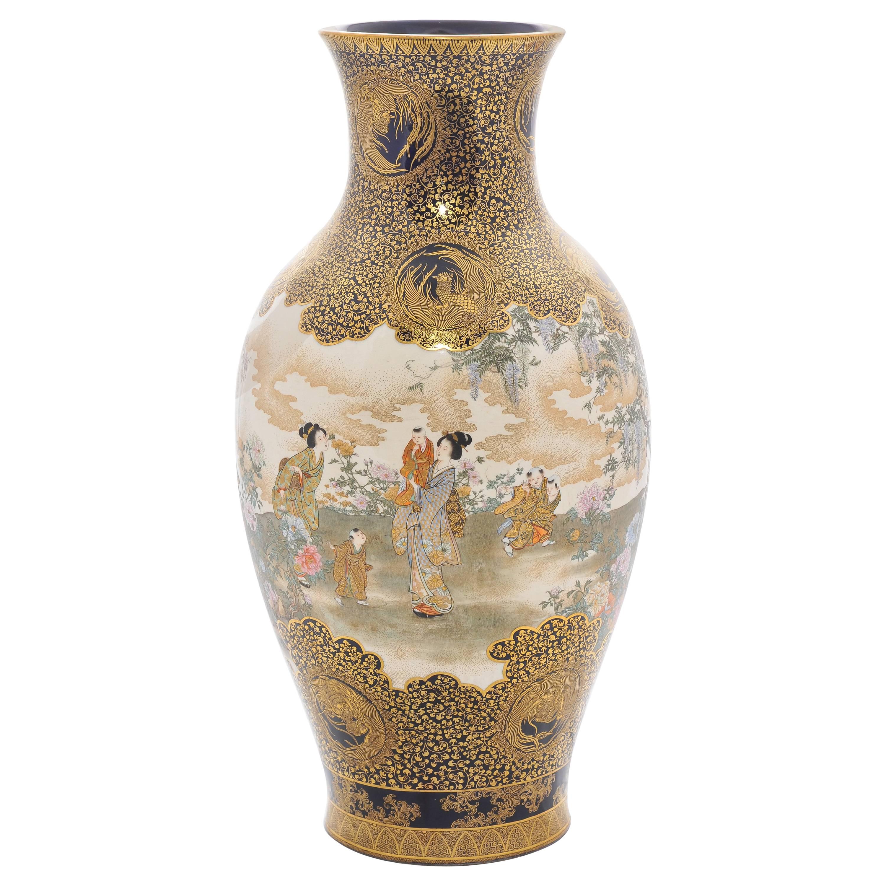 Pair of 1930's Satsuma Vases at 1stDibs