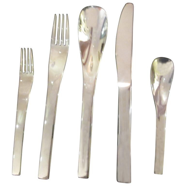 WMF Cromargan Arne Jacobsen Style Stainless Flatware Service for Eight ...