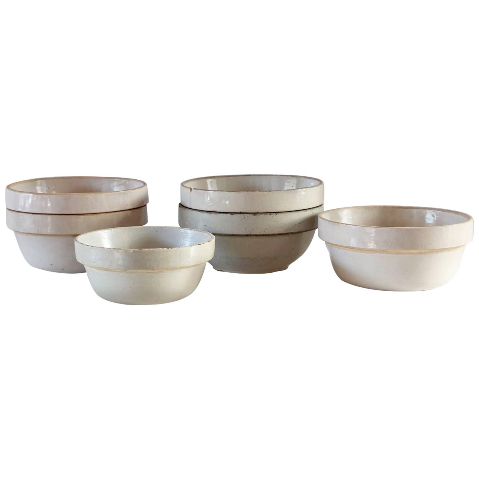 Low Round German Salt Glazed Ceramic Crock at 1stDibs