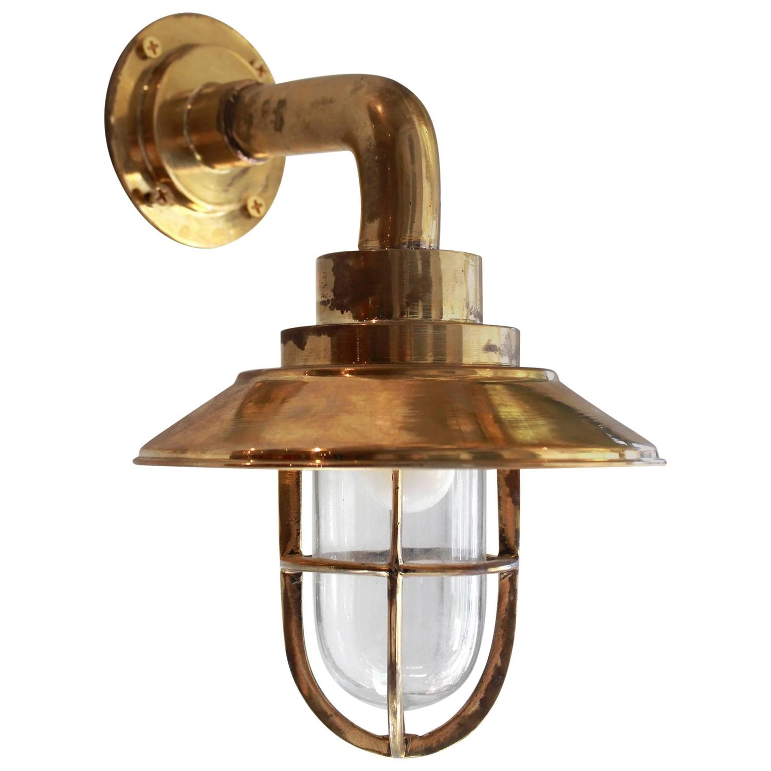 Vintage Nautical Brass Bulkhead Sconce For Sale at 1stdibs