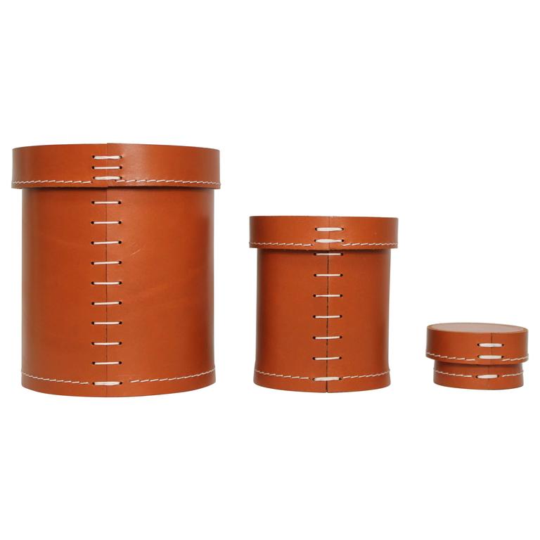 Arte and Cuoio Leather Nesting Vessels For Sale at 1stDibs