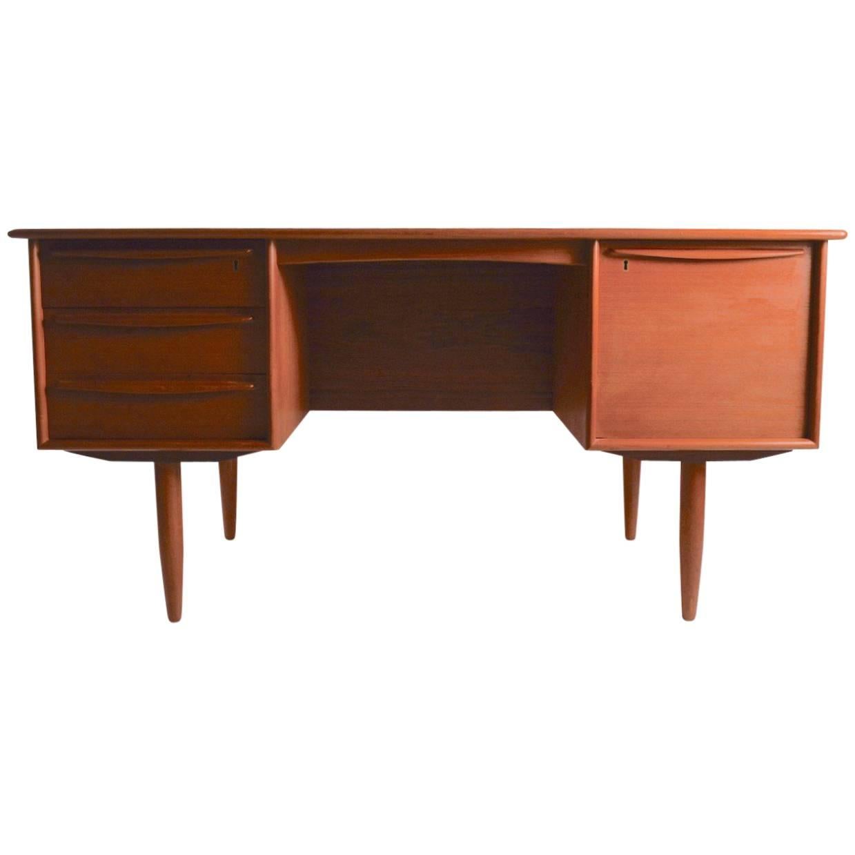 Danish Modern Teak Desk by Falster at 1stDibs | danish modern desks