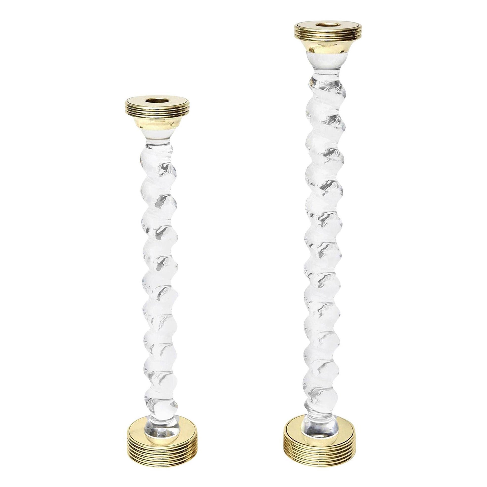 Vintage Peter Alan Designs Lucite Candleholders, pair at 1stDibs