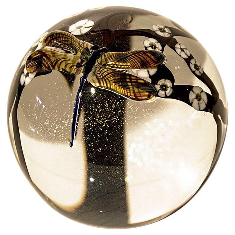 Limited Edition Zellique "Dragonfly" Glass Paperweight at 1stDibs ...
