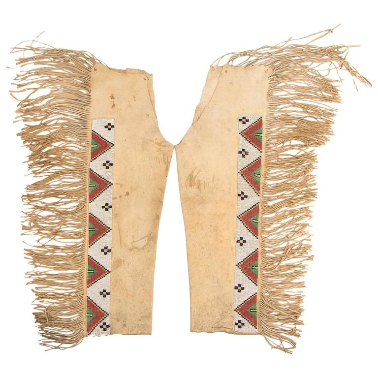 Antique Beaded Native American Leggings, Northern Arapahoe, 19th ...