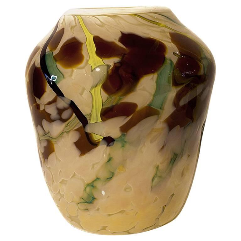 Large Steve Davis Glass Vase, Signed at 1stDibs