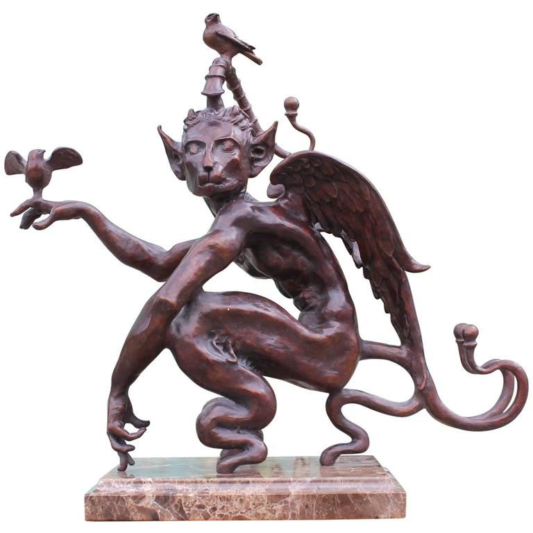 Modern Daniel Merriam Little Bastadius Bronze Table Top Figure / Statue ...