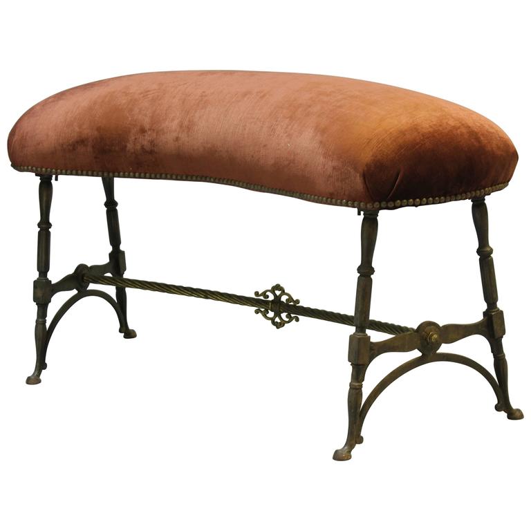1920s Spanish Revival Curved Bench in the Manner of Oscar Bach at 1stDibs
