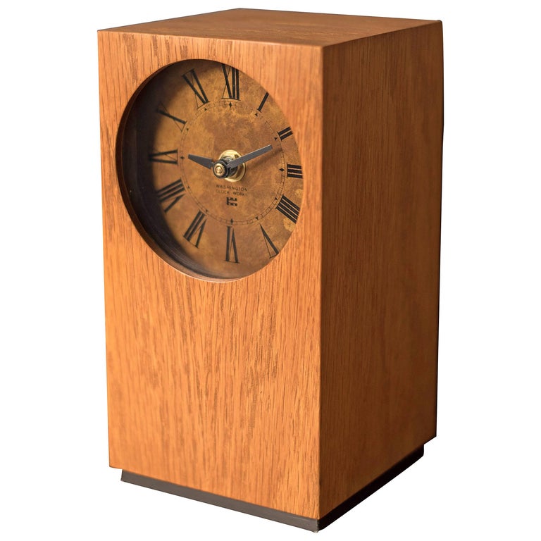 Mid-Century Modern Wood Clock at 1stDibs