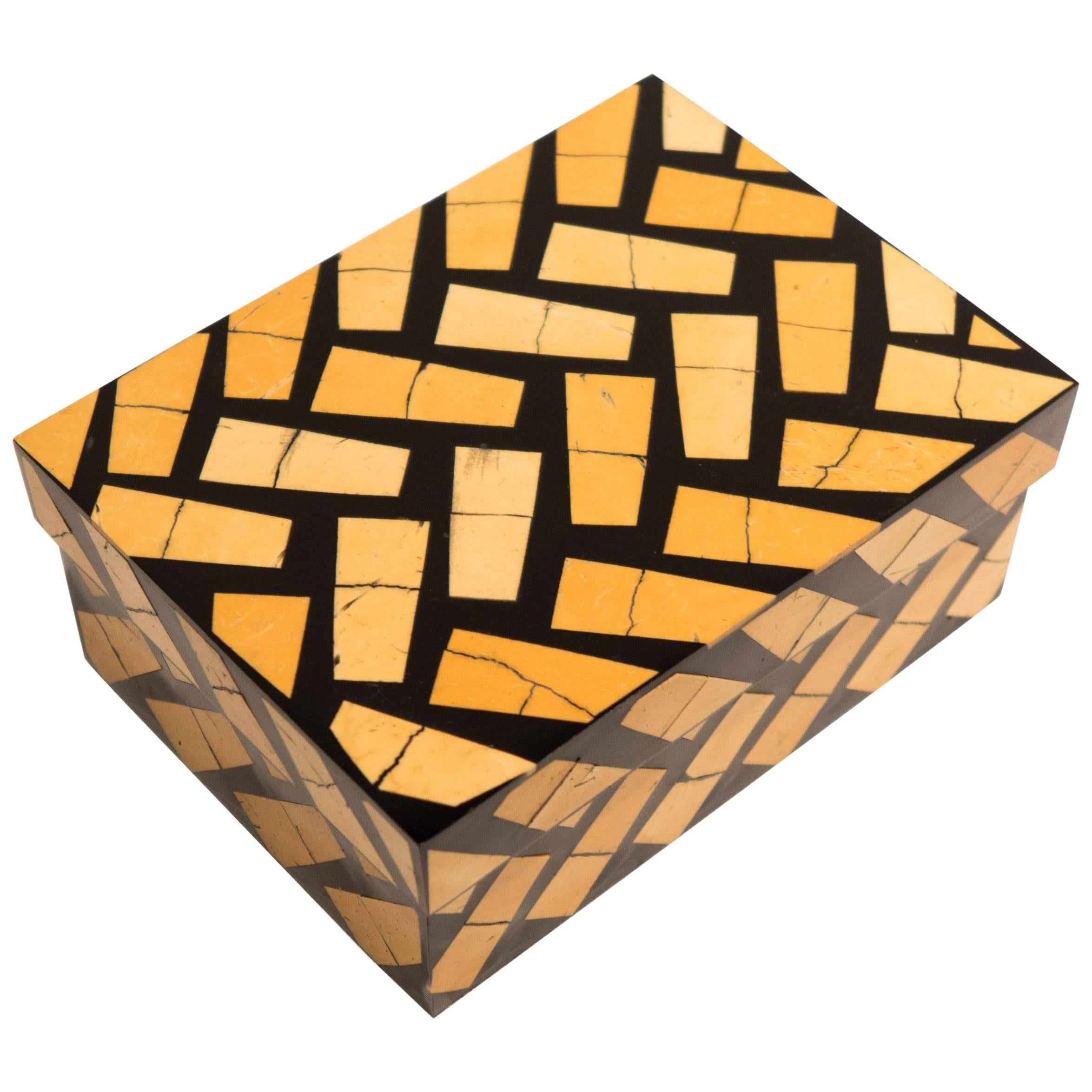R and Y Augousti Bamboo Inlay Box at 1stDibs