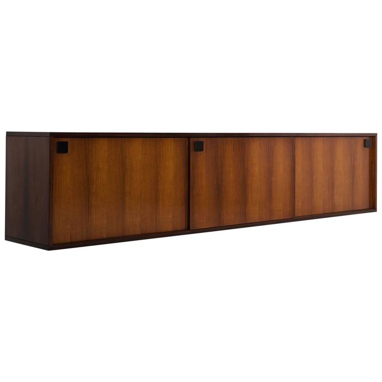 Alfred Hendrickx Wall-Mounted Sideboard in Rosewood at 1stDibs