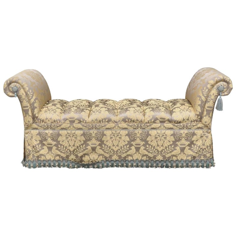 Regency Style Tufted Upholstered Bench For Sale at 1stDibs