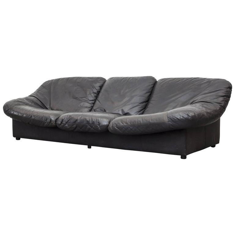 1970s Leolux Leather Bucket Three-Seat at 1stDibs