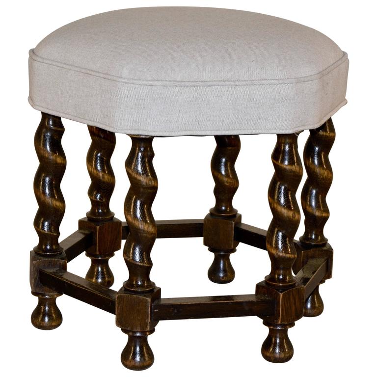 19th Century Barley Twist Stool with Six Legs at 1stDibs