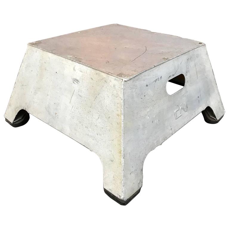 Industrial Aluminum Train Conductor Stool at 1stDibs