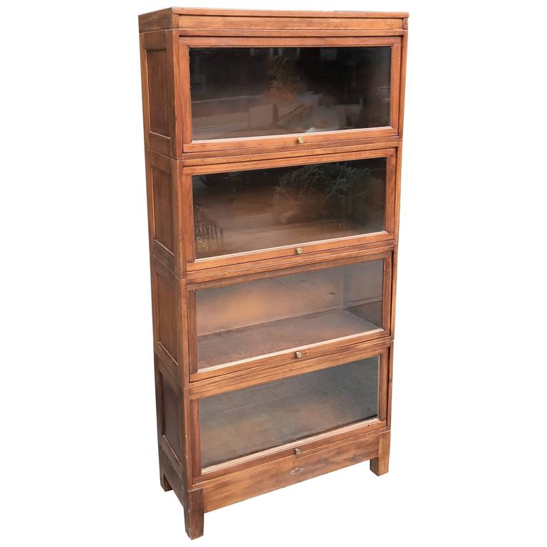 Four Stack Cherry Wood Barrister Book Case by Globe Wernicke at 1stDibs ...