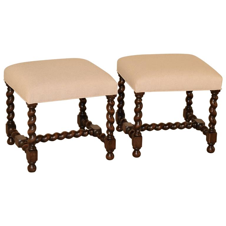 Pair of Barley Twist Stools, 19th Century at 1stDibs