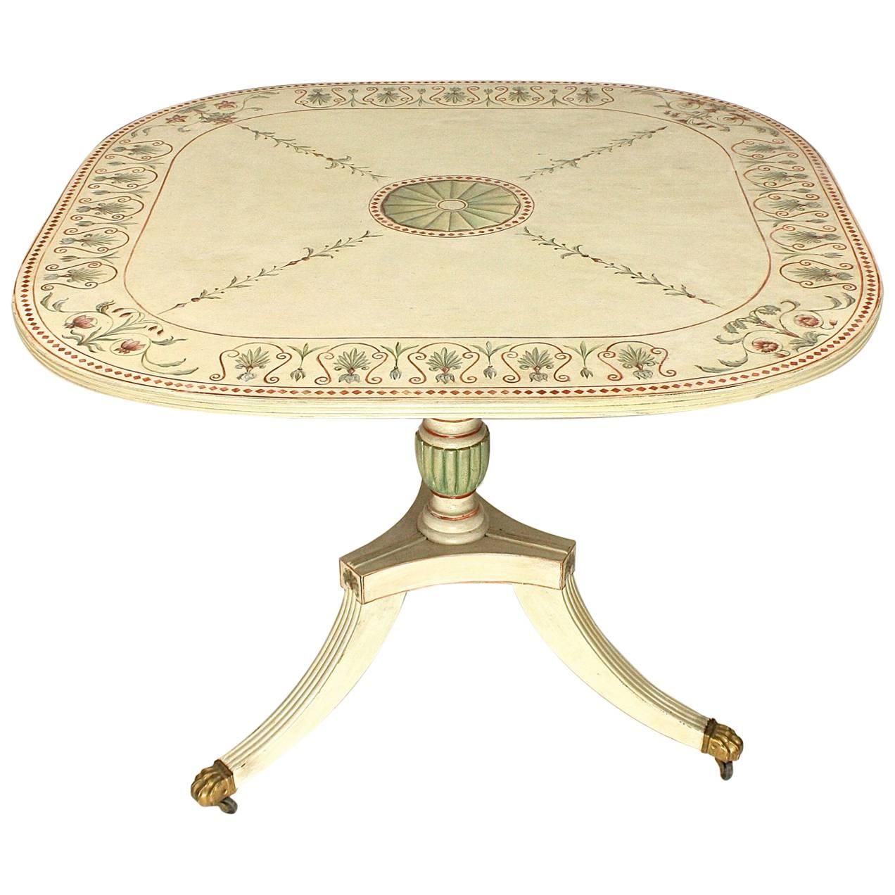 19th Century English Painted Regency Breakfast or Center Table at 1stDibs