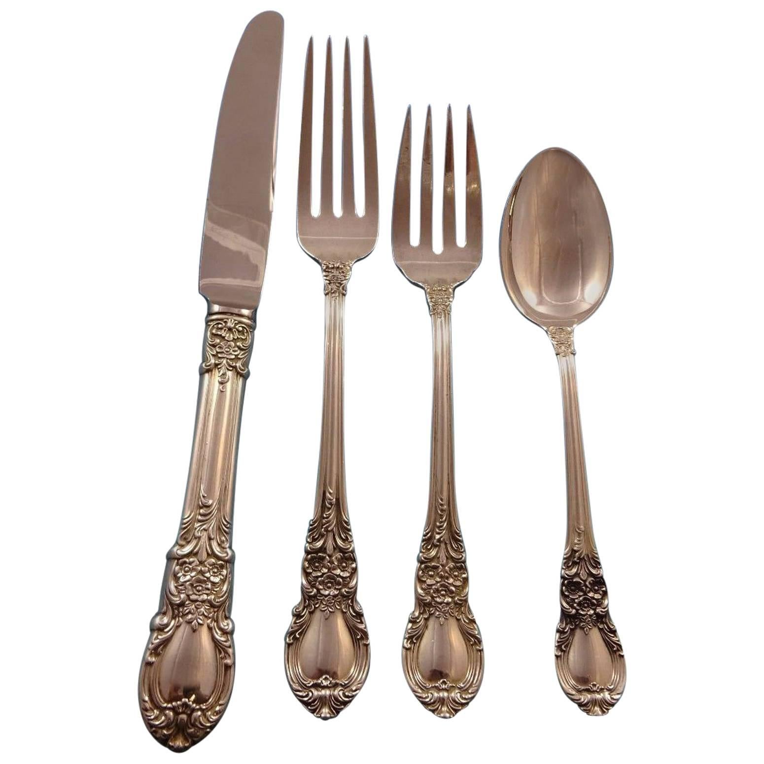 Antique Victorian 1850s Sterling Silver Flatware Service at 1stDibs