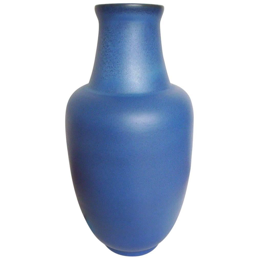 Early Contemporary Handmade Hand Glazed Large Classic Blue Vase at 1stDibs