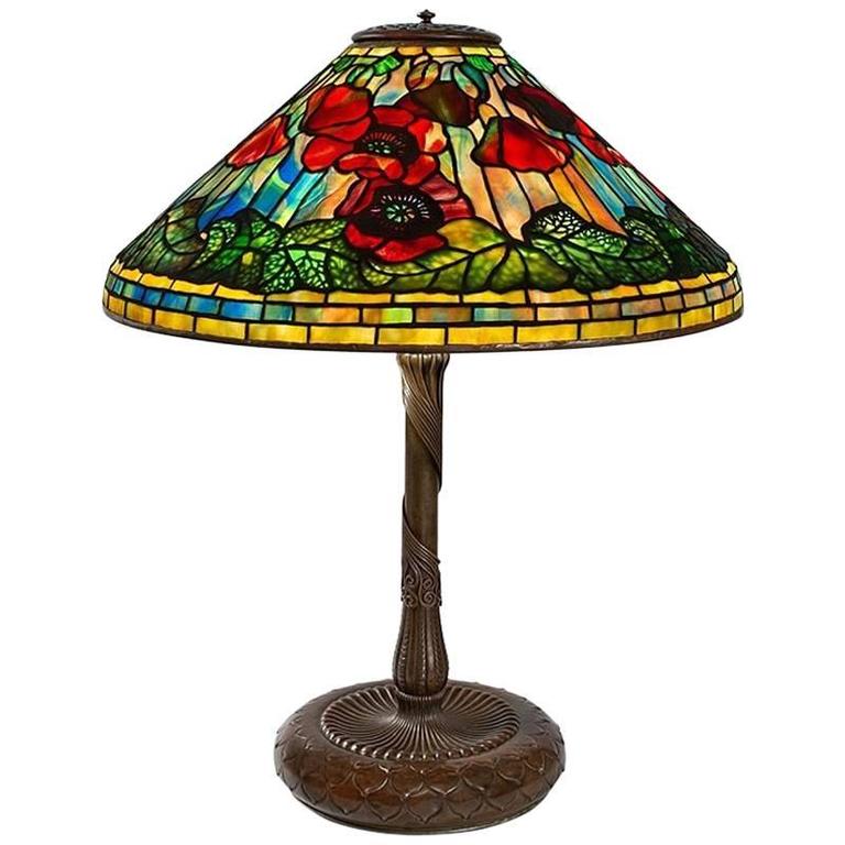 Tiffany Studios New York "Wire Mesh Poppy" Table Lamp at 1stDibs