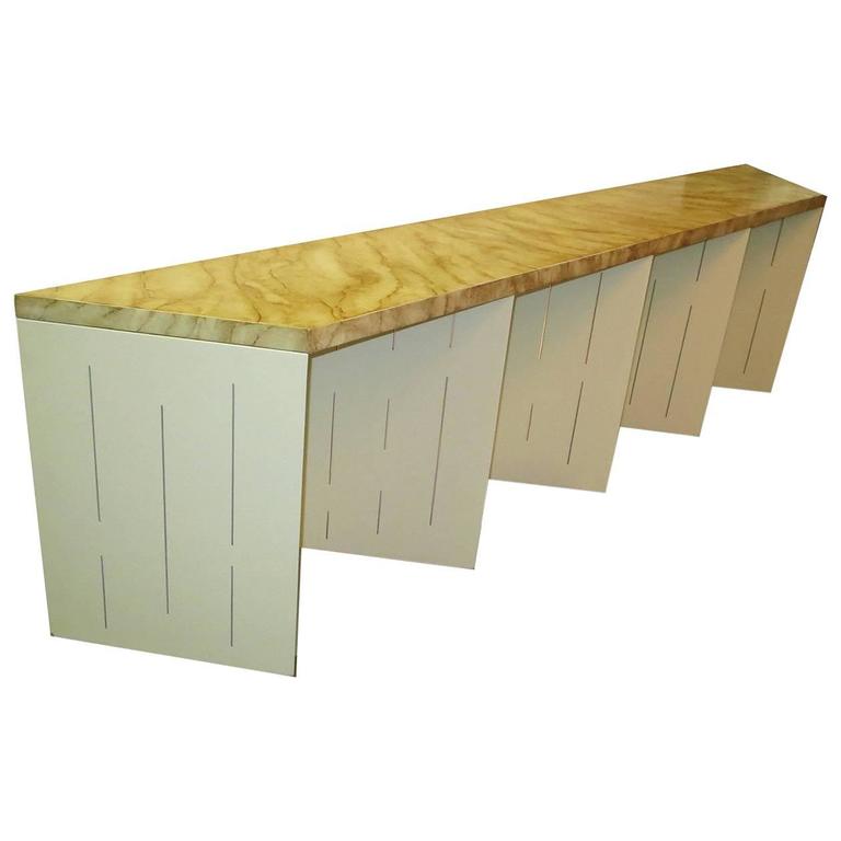 Mid-Century Lighted Wall Mounted Console For Sale at 1stDibs