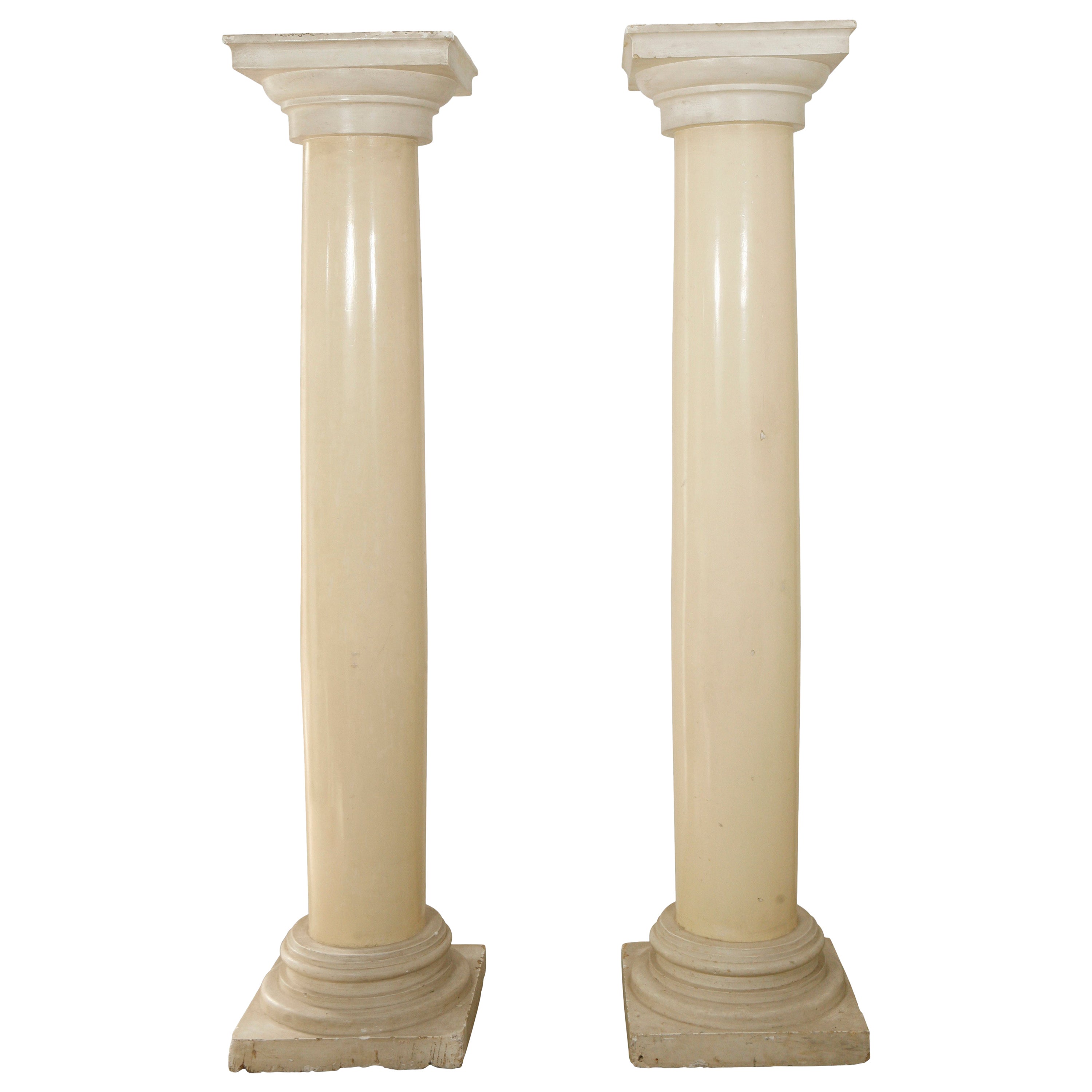 Pair of French Vintage Doric Style Painted Plaster Columns For Sale at ...